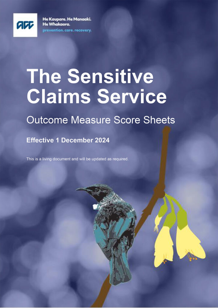 The Sensitive Claims Service – Outcome Measure Score Sheets – Southern ...